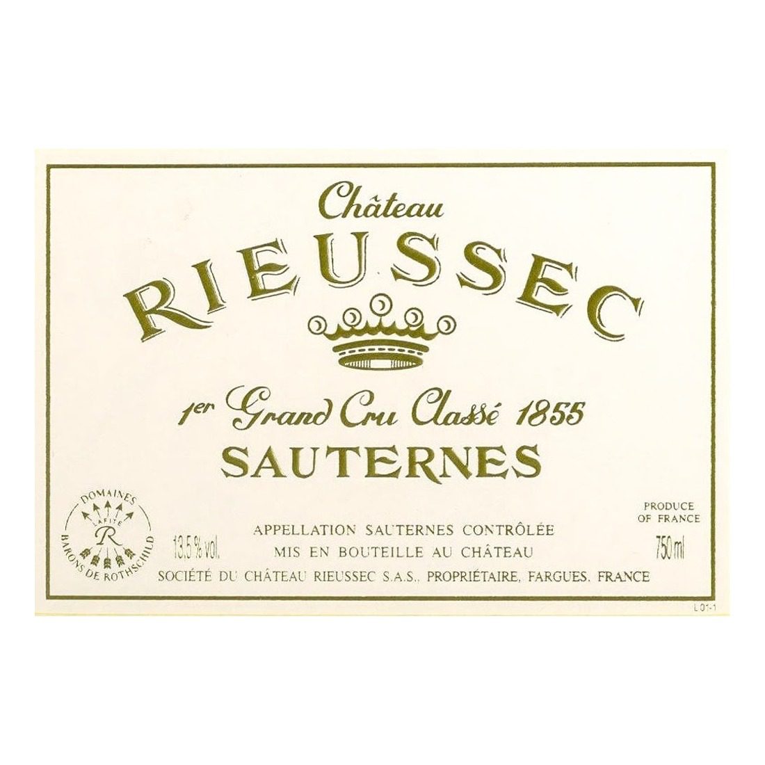 2015 Chateau Rieussec Premier Cru Classe, Sauternes 12x750ml - Tribeca ...